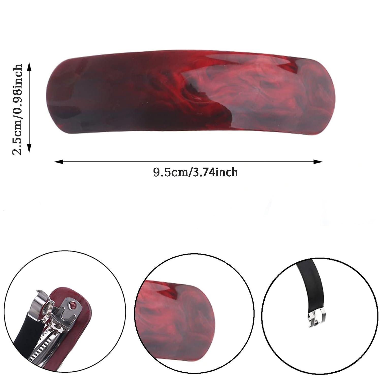 Classic Retro Hair Clips - 4 Piece French Acrylic Automatic Clips ...