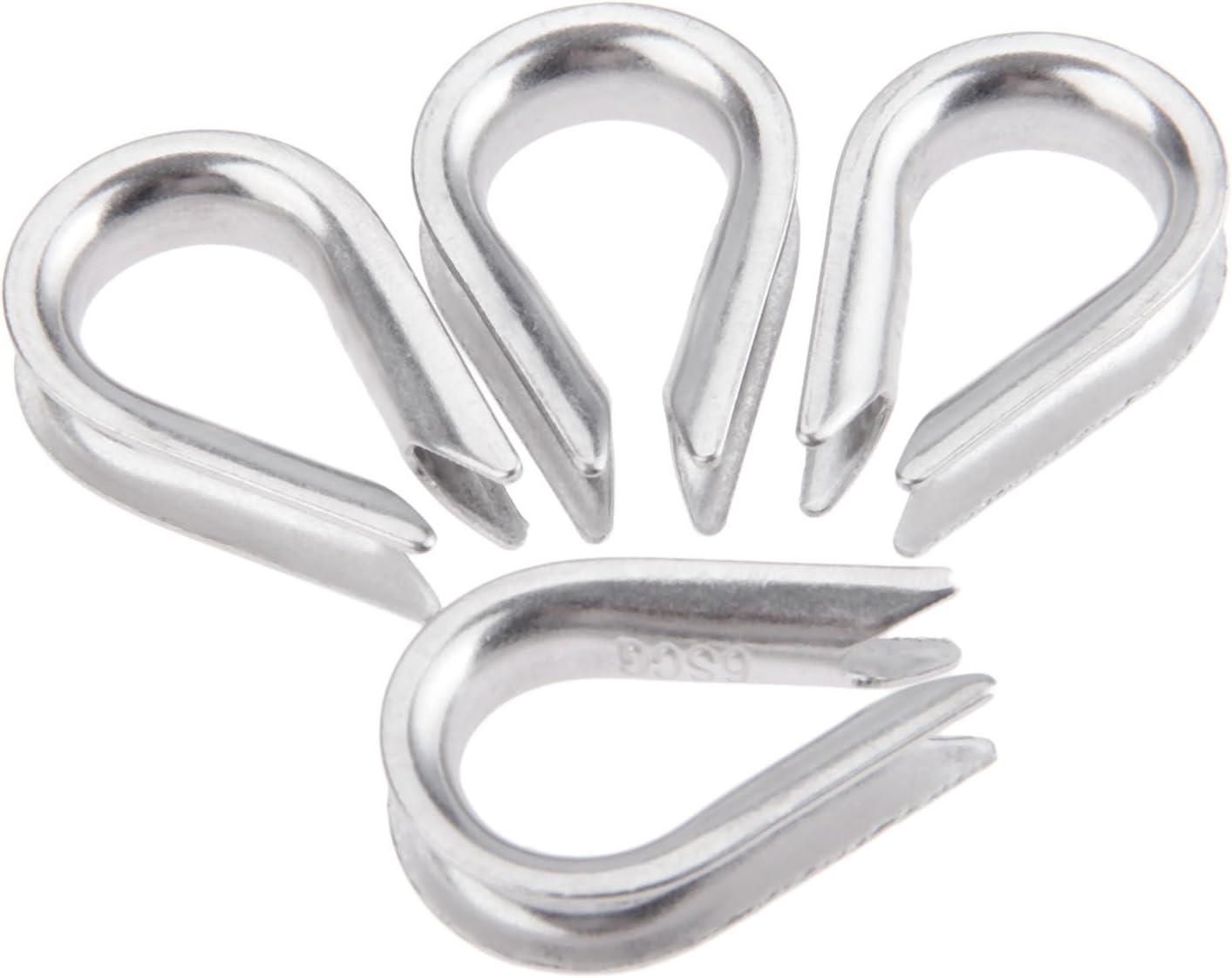 Mtsooning 10PCS Stainless Steel Rope Thimble Rigging Wire Chain Clamp ...