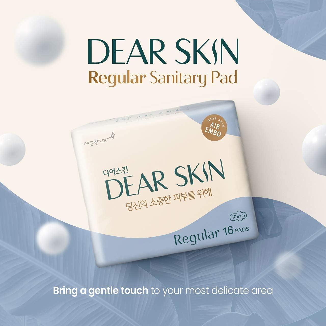 DEAR SKIN Air Embo Sanitary Pads - Regular Size / 16 Count | Chlorine ...