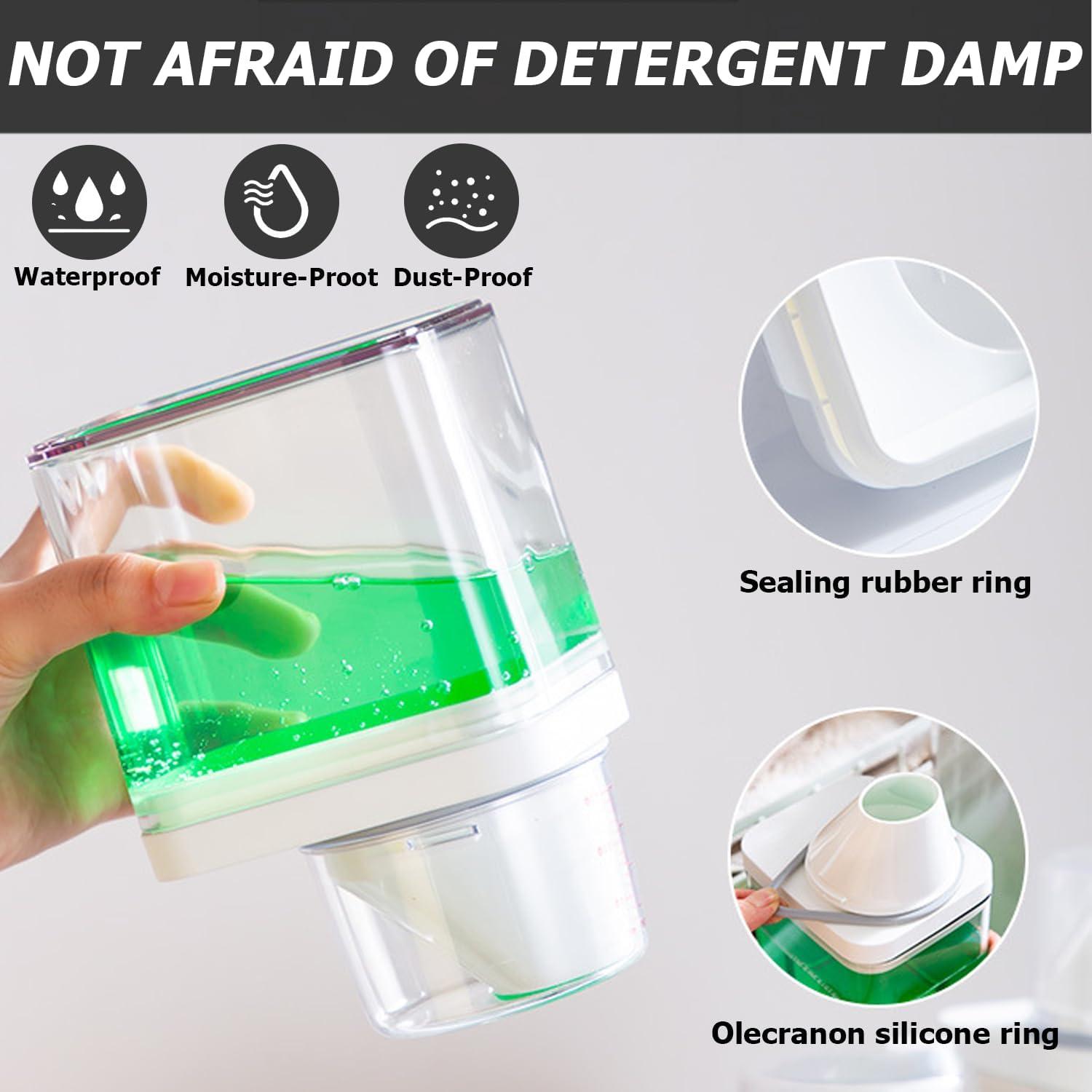 WANDGU Airtight Detergent Dispenser with Doser: 2 Pieces Reusable ...