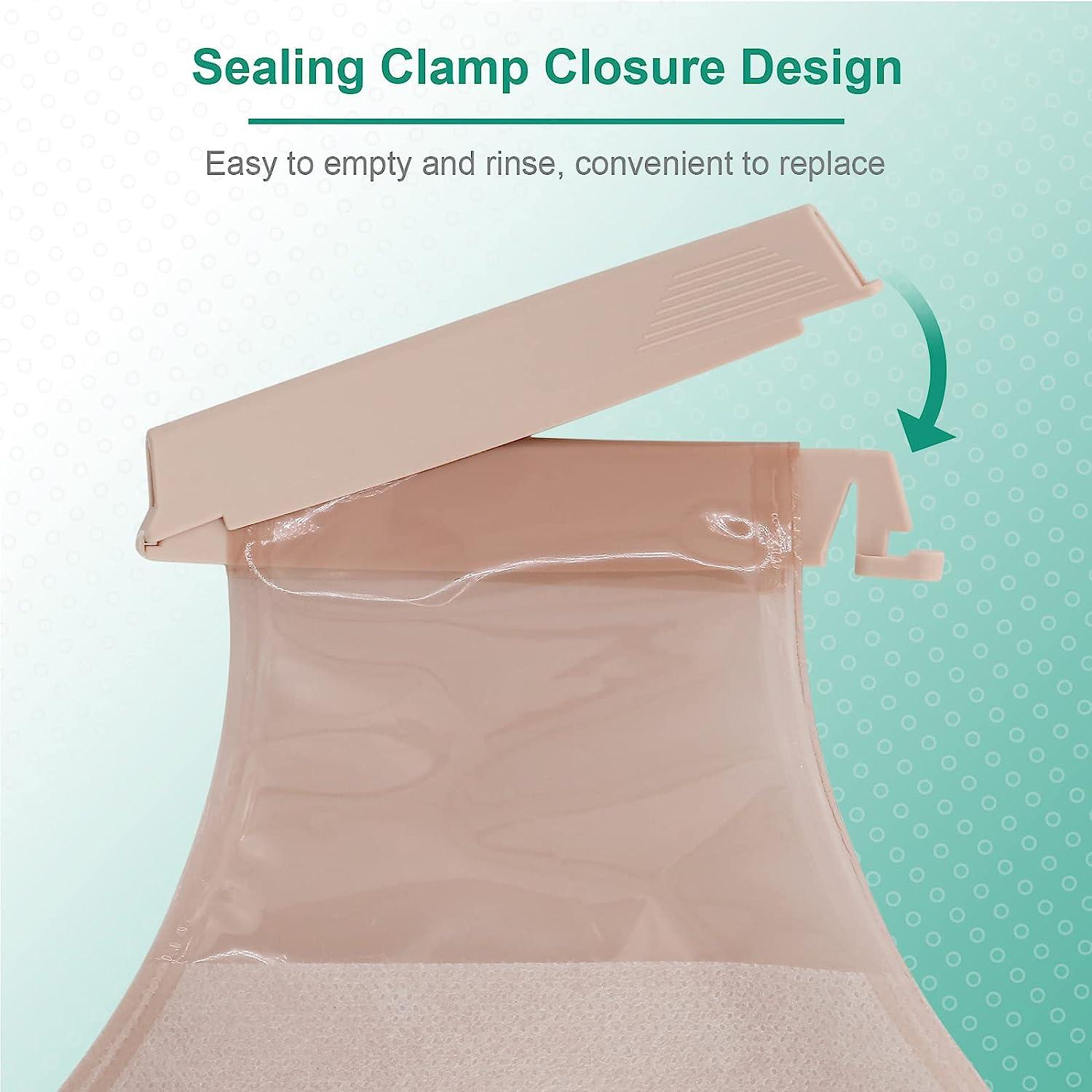 SUCONBE 25pcs Ostomy Bag with Clamp Closure - Colostomy Supplies - One ...