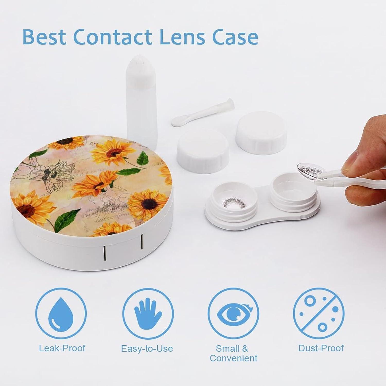 Vintage Sunflower Contact Lens Case with Mirror and Accessories ...