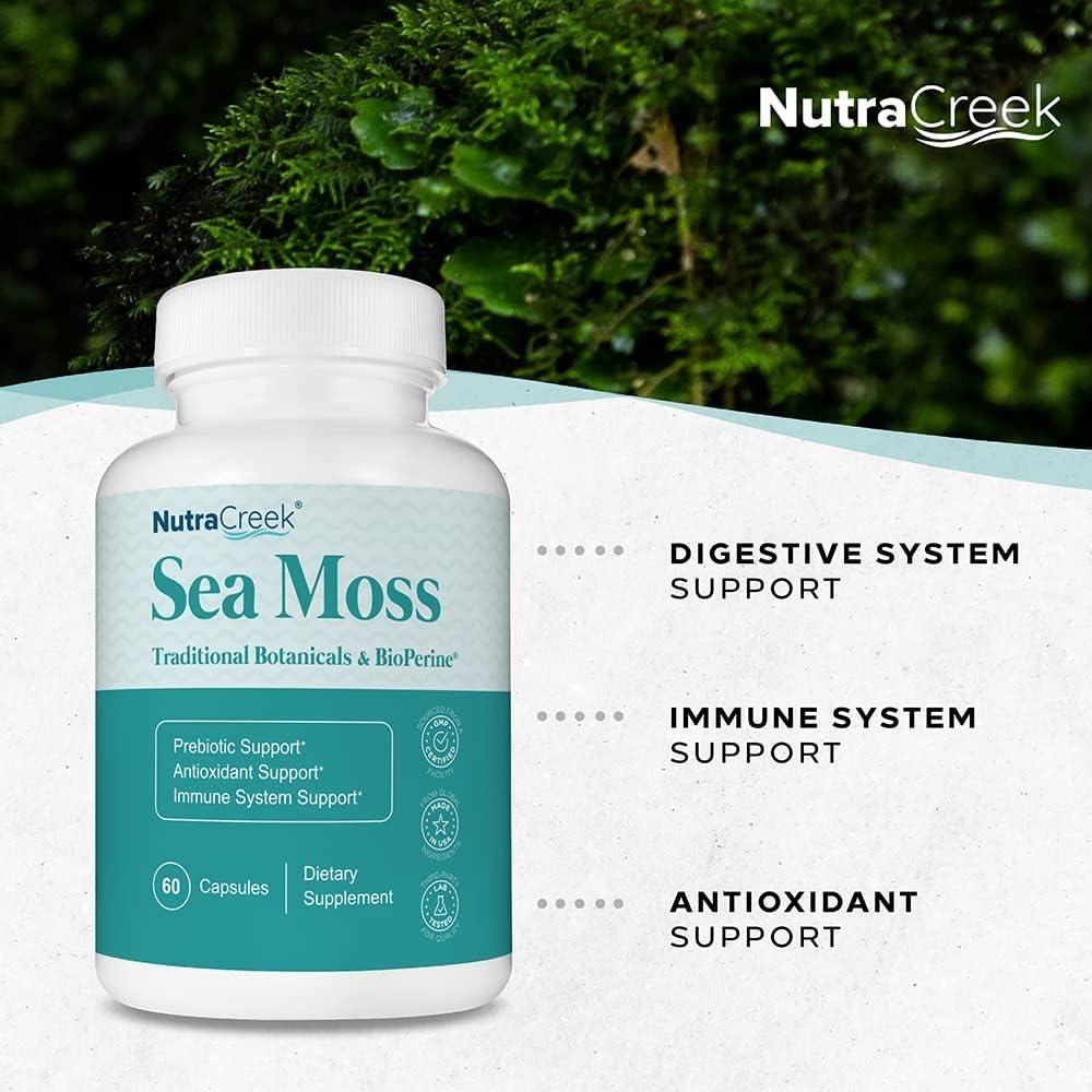 NutraCreek Sea Moss & Calcium with Vitamin D3 Supplement Bundle | 60 ...