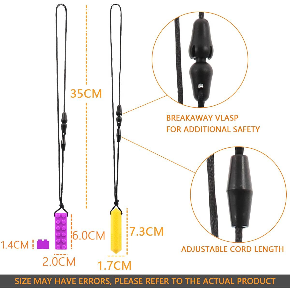 TUXEPOC Sensory Chew Necklace 6 Pack - Oral Motor Stimulation Tool for ...