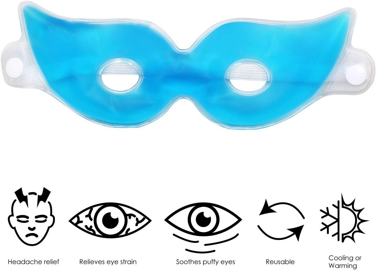 TRIXES Relaxing Gel Eye Mask with Holes - Hot/Cold Therapy for Headache ...