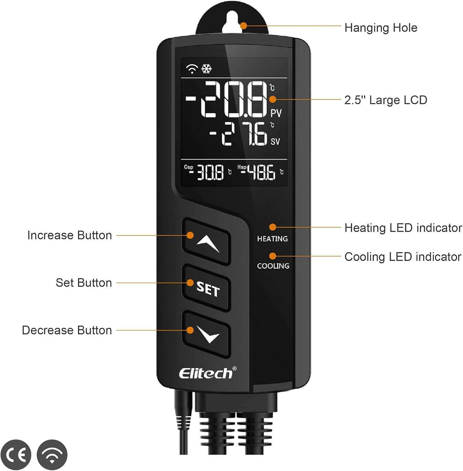 Freezer Alarm WiFi Digital Temperature & Humidity Controller 2 Pre ...