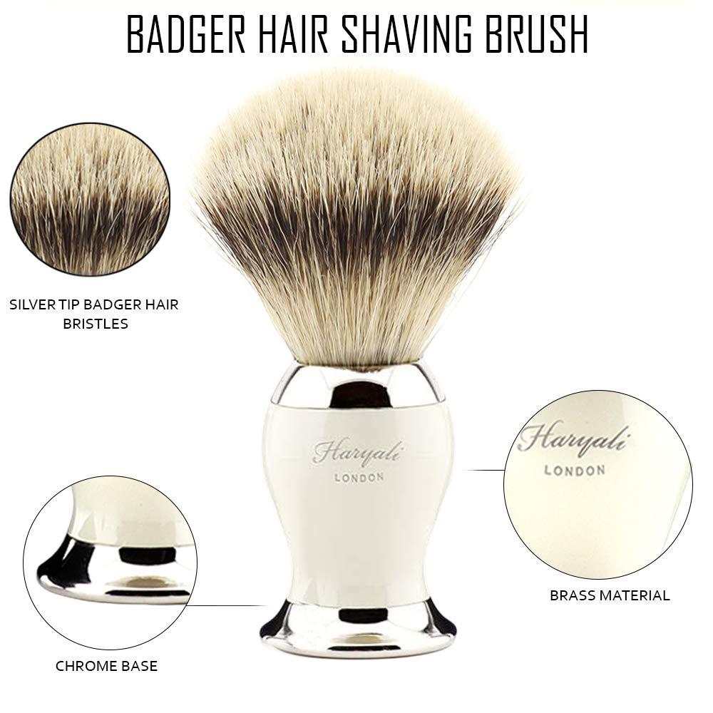 Premium Shaving Set for Men - Silver Lace Brush Double Edge Razor ...