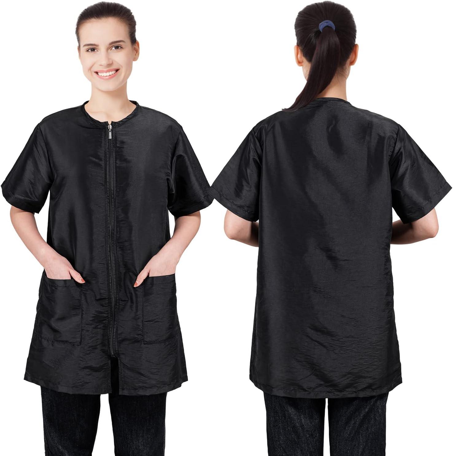 Noverlife Black XL Pet Grooming Workwear with Full Zipper ...