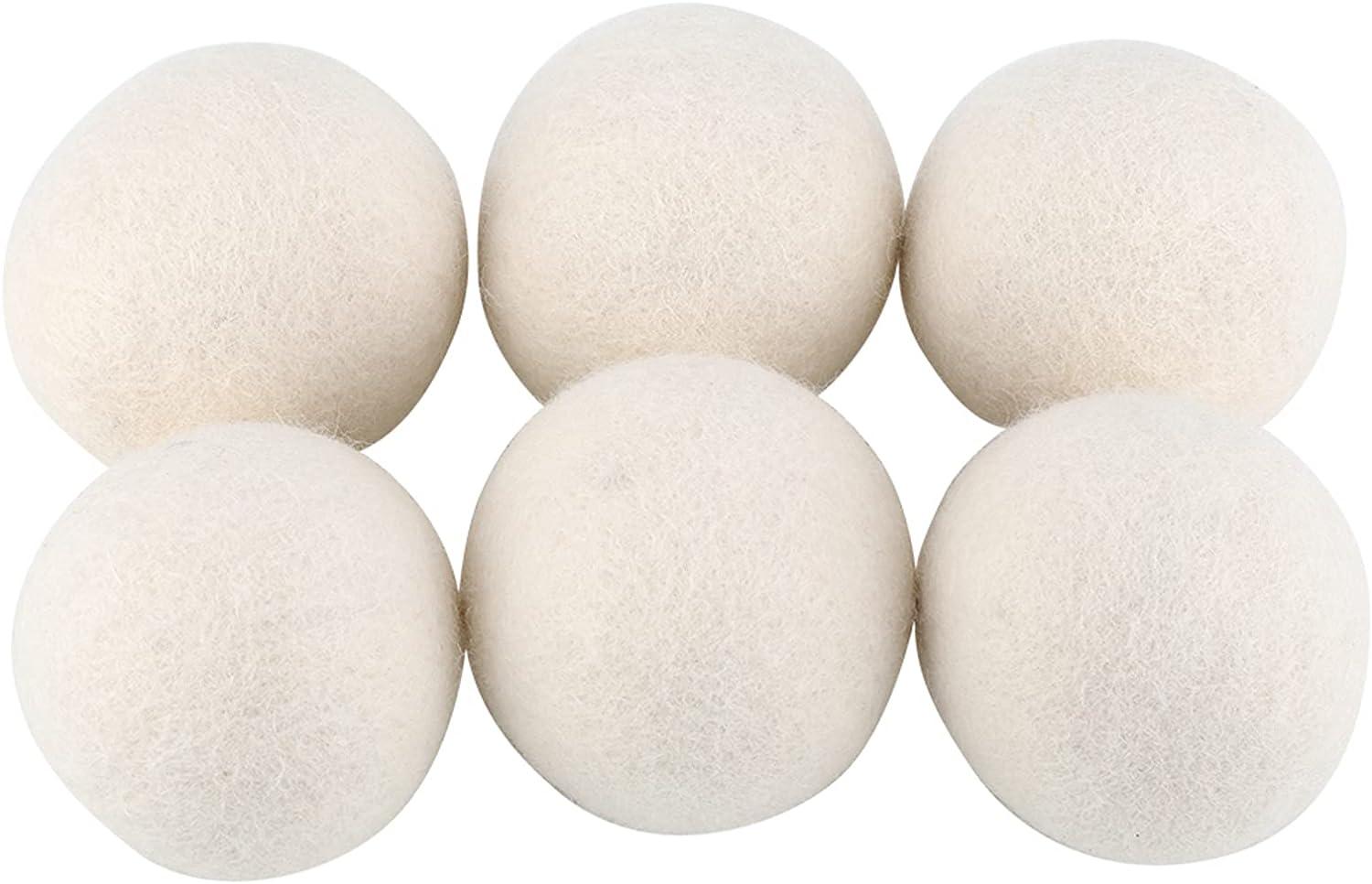 Wool Dryer Balls - Natural Fabric Softener Reusable Reduces Clothing ...