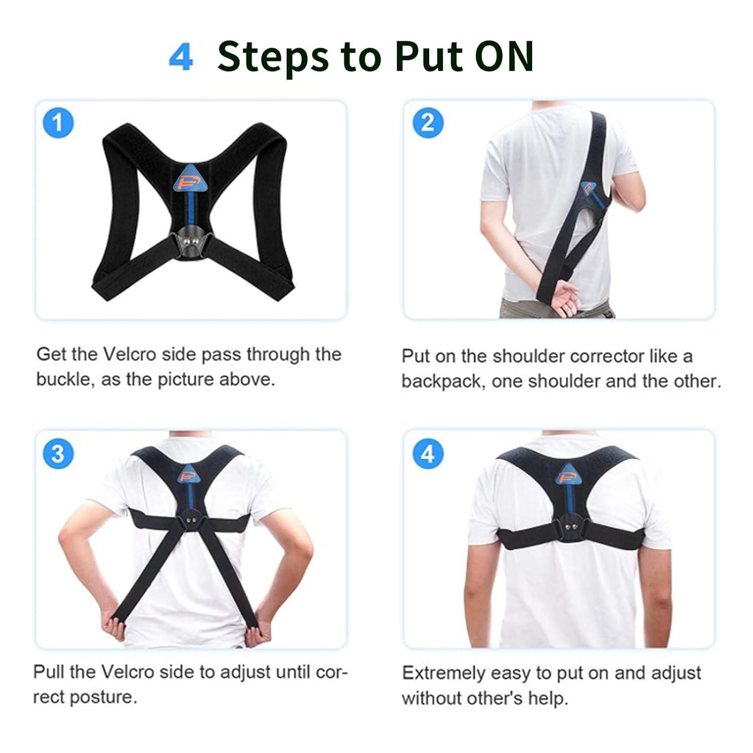 CMC-PROGEAR Posture Corrector | Adjustable Upper Back Brace for Men and ...
