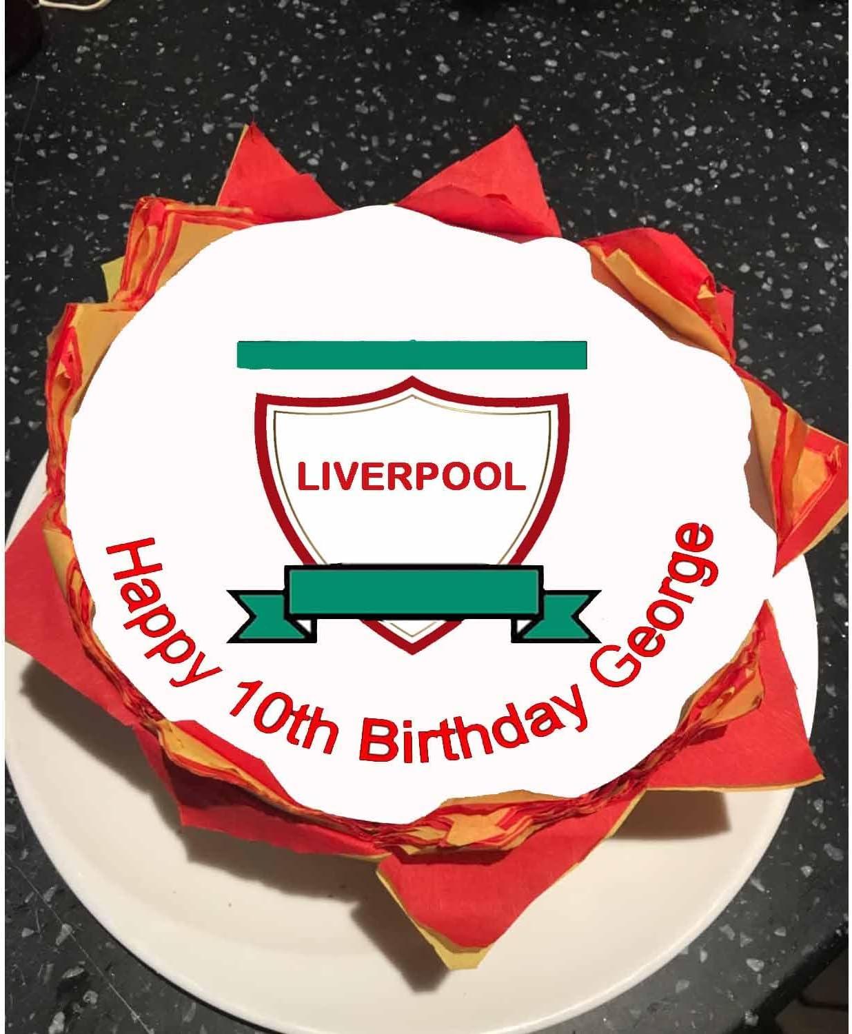Personalised liverpool Cake Topper - Edible Icing or Wafer paper - 7.5 ...