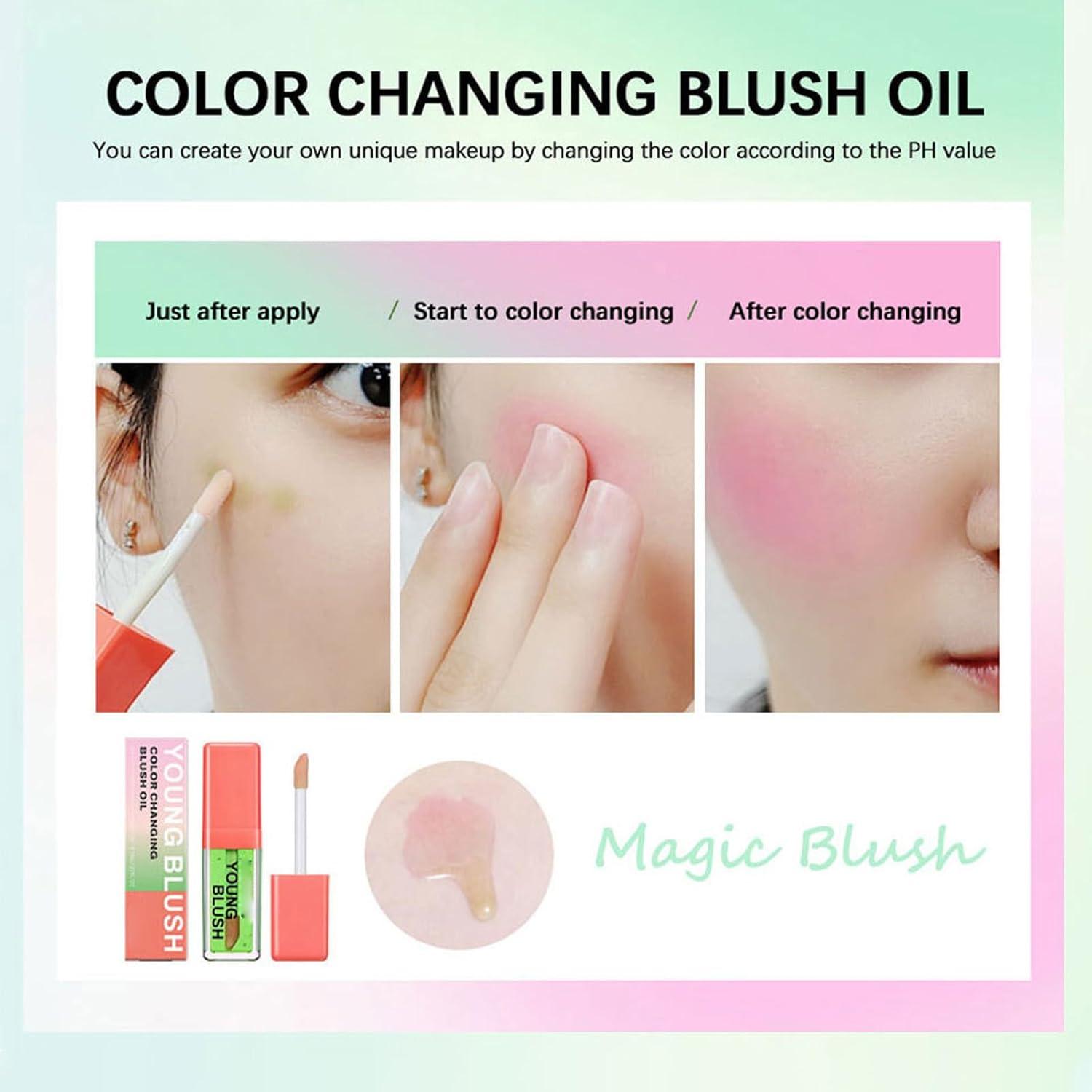 Color Changing Blush Blendable Formula Green Sheer Liquid Blush Face 6.5ml