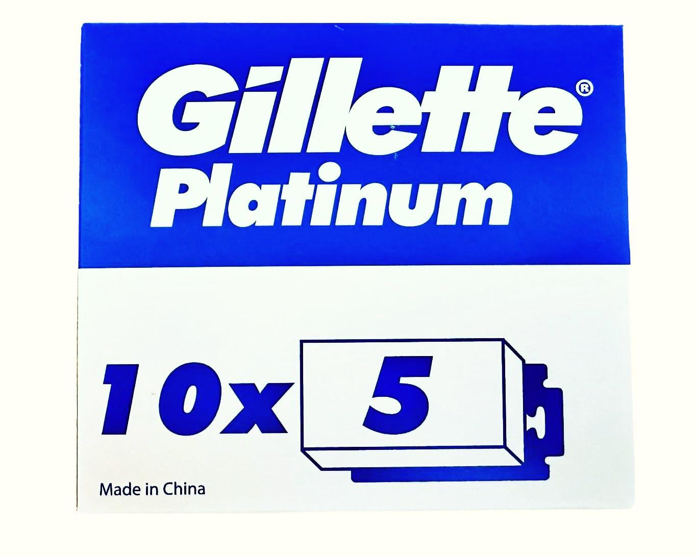 Buy 50 Gillette Platinum Premium Razor Blades - International Shipping ...