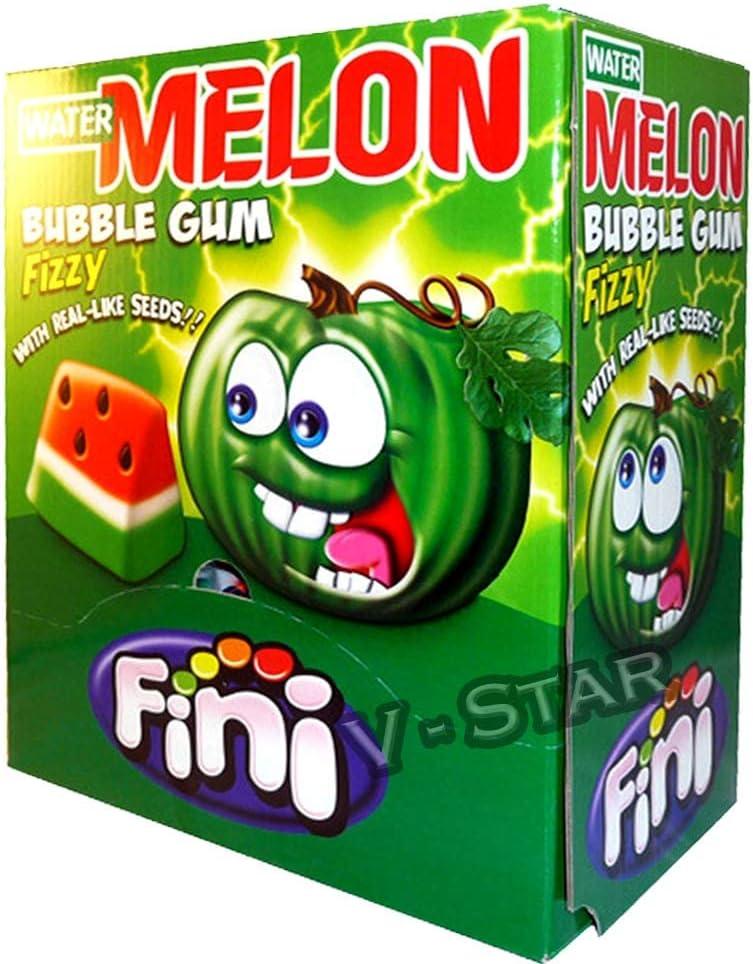 FINI WATERMELON Liquid Filled Bubblegum Retro Sweets & Candy Water ...