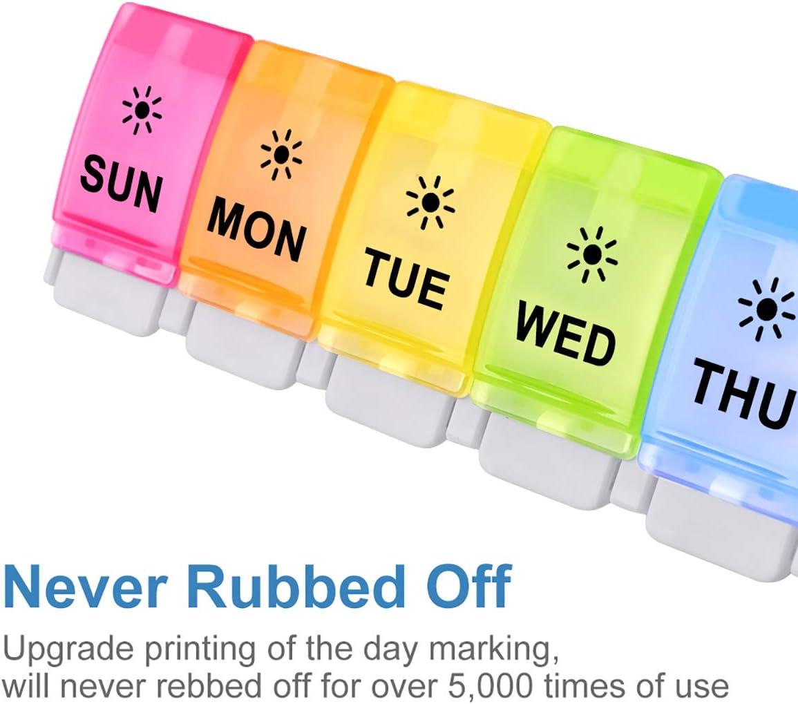 Easy Open Large 7 Day Pill Box Organizer - Twice a Day AM PM Vitamin ...