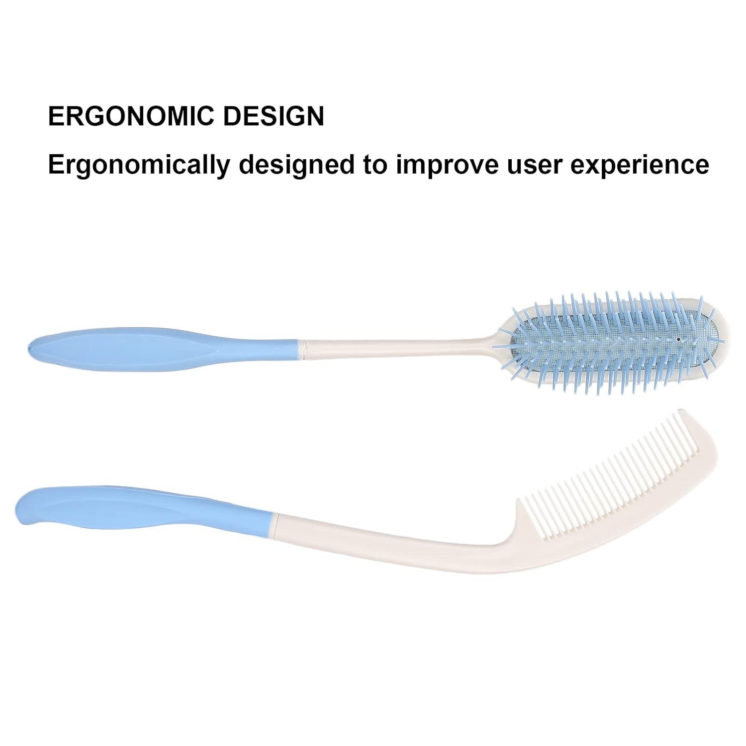 Ergonomic Long Handle Comb for Elderly & Disabled - Comfort & Massage ...