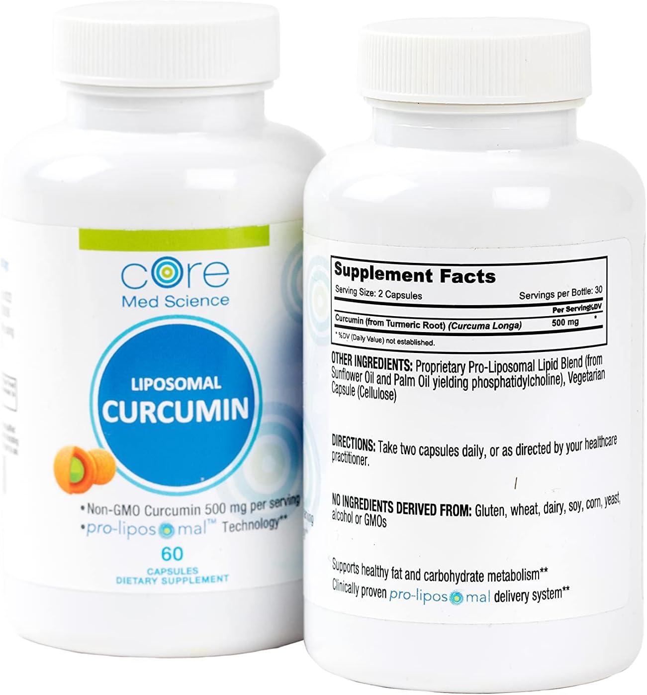 Core Med Science Liposomal Curcumin 500mg - High Absorption, 60 ...