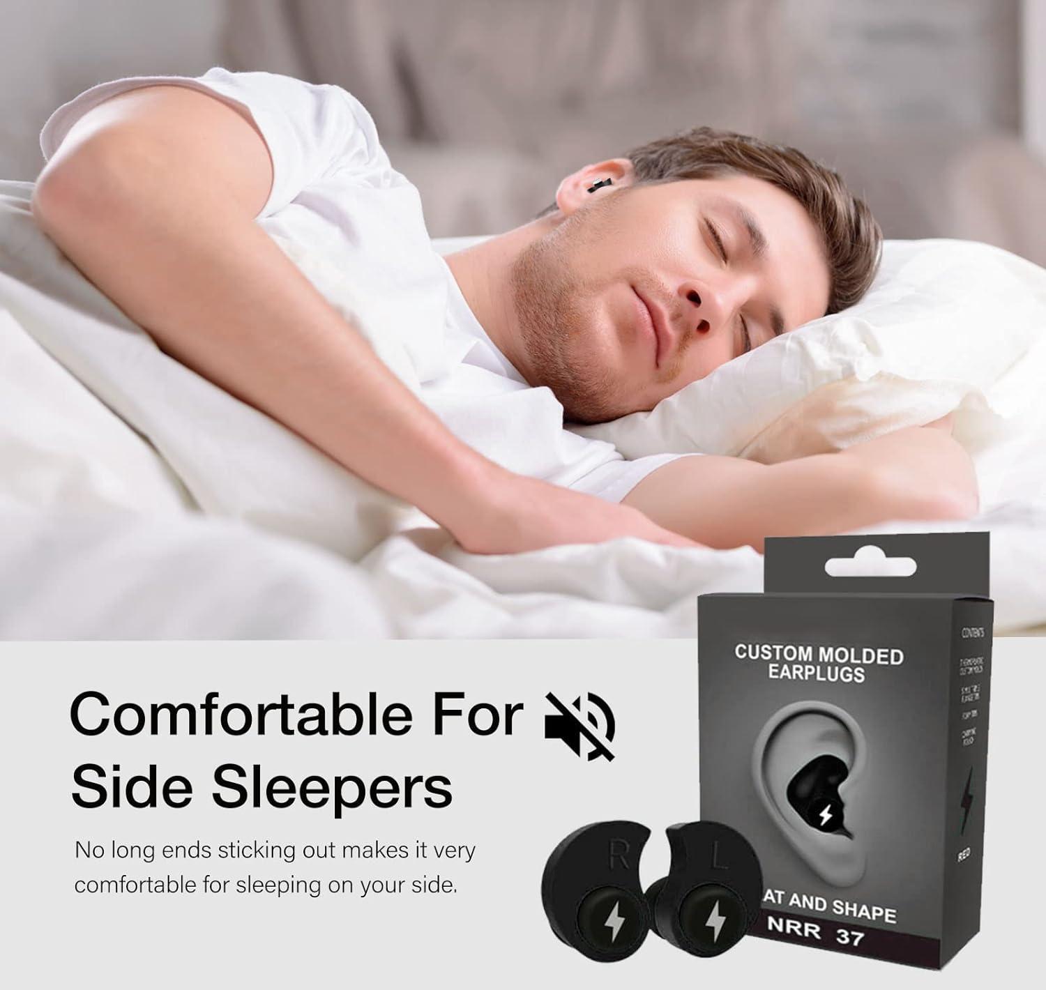 Ear Plugs Black Earplugs and Reusable Silicone Ear Plugs for Noise ...