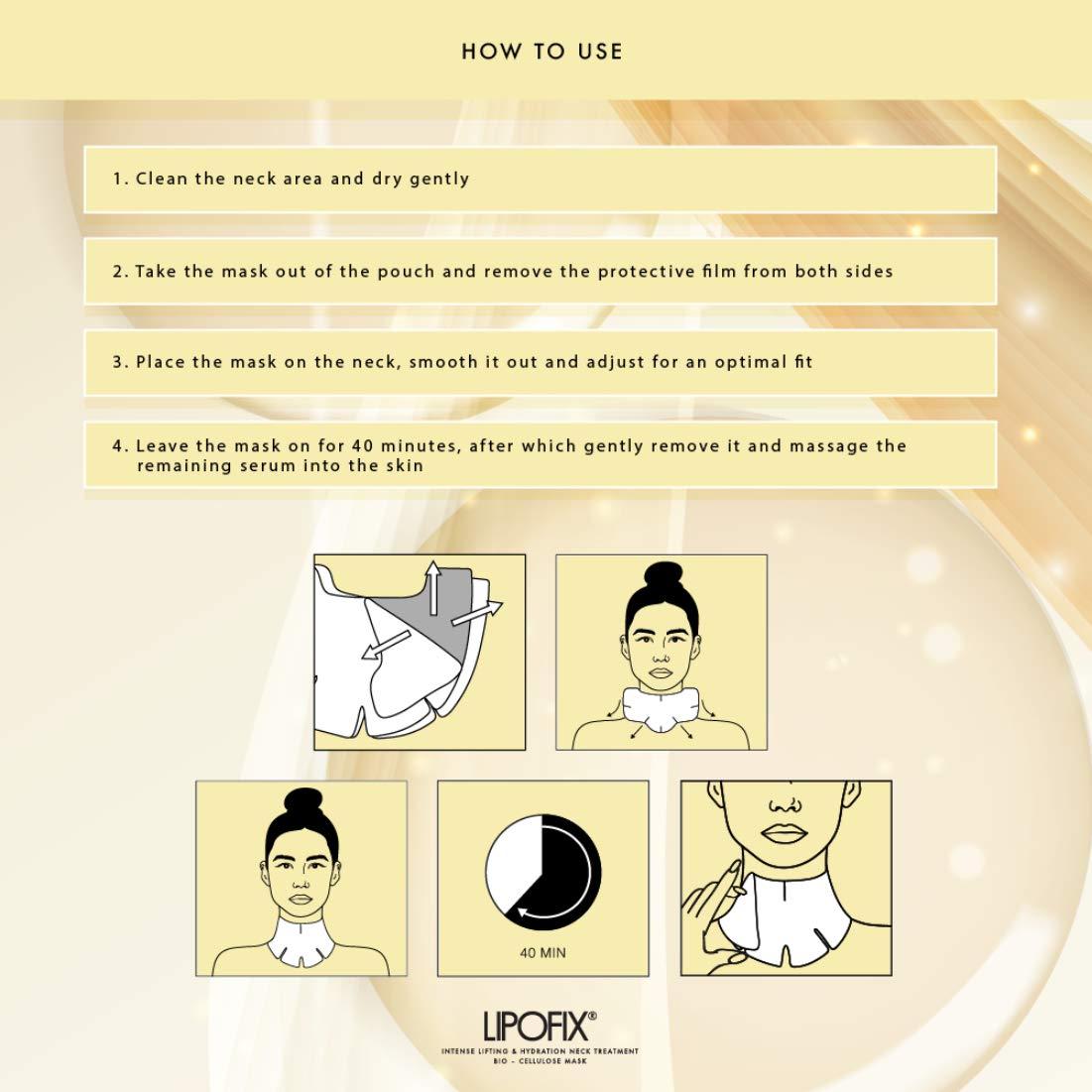 LipoFix Neck Lifting Intensive Treatment Bio-Cellulose Mask (7 Masks ...