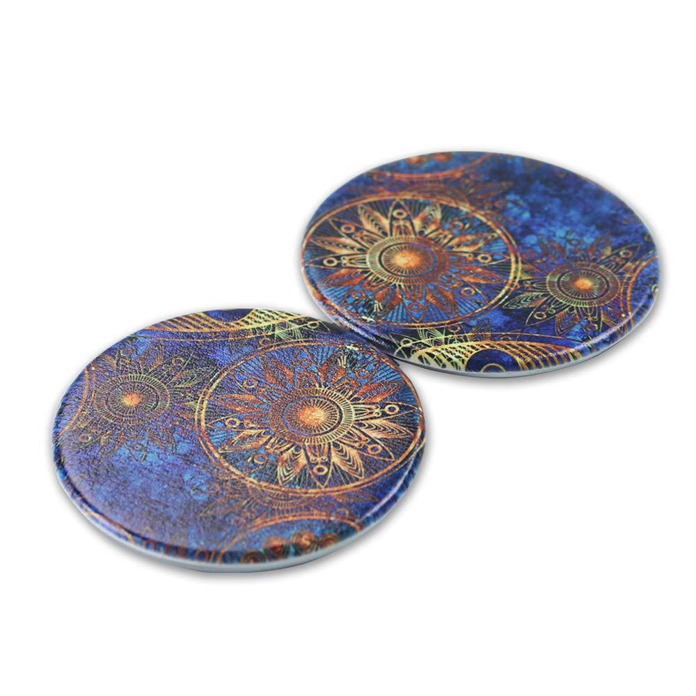 Lizimandu Metal Compact Mirror - 3X Magnifying Makeup Mirror - Blue ...
