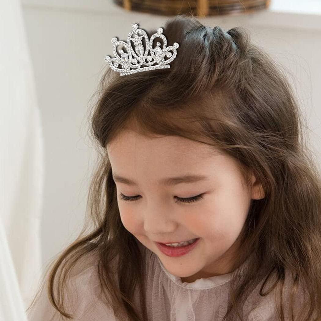 Brinie Mini Blue Crystal Tiara Bridal Hair Comb Clip - Princess Crown ...