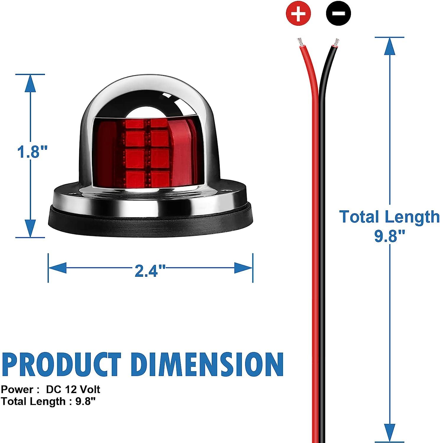 Obcursco LED Navigation Lights Deck Mount - Marine Sailing Lights for ...