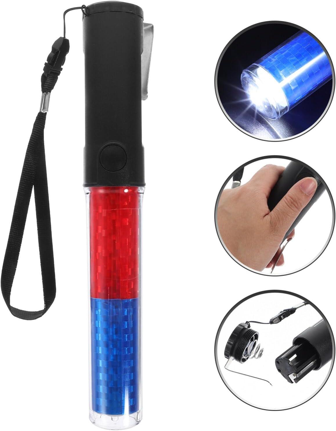 TOPPERFUN Traffic Wand LED Traffic Control Night Wands Red and Blue ...