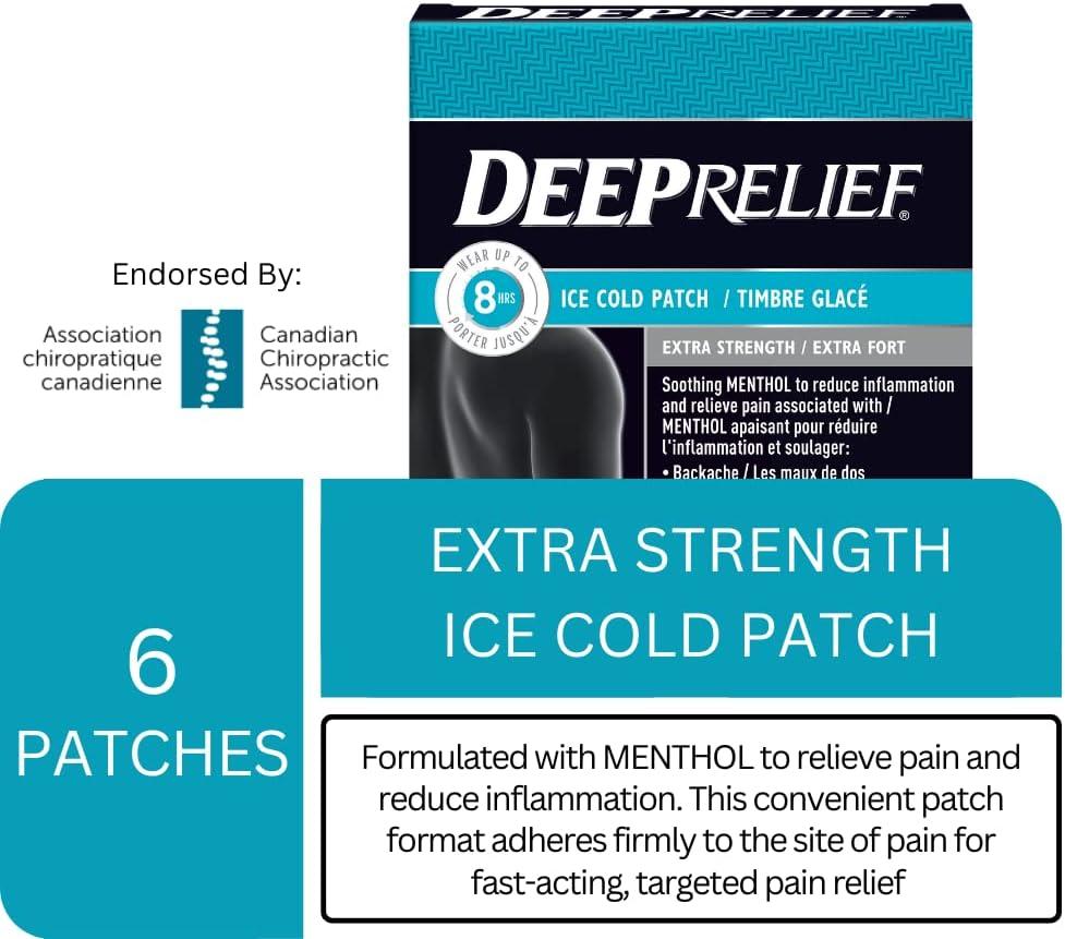 Deep Relief Extra Strength Ice Cold Pain Relief Patch Reduces ...