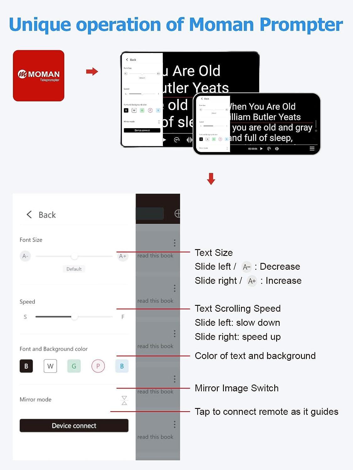 Teleprompter Remote Foot Switch - Moman FS1 Bluetooth Wireless Control ...