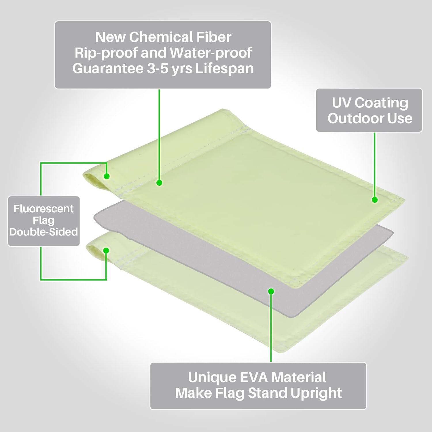 KINGTOP Double Sided Glow Golf Flag 4-Pack - 8x6 Inch Putting Green ...