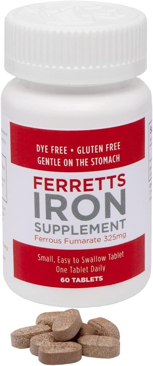 Ferretts Tablets Iron Supplement - 325mg Ferrous Fumarate for Optimal ...