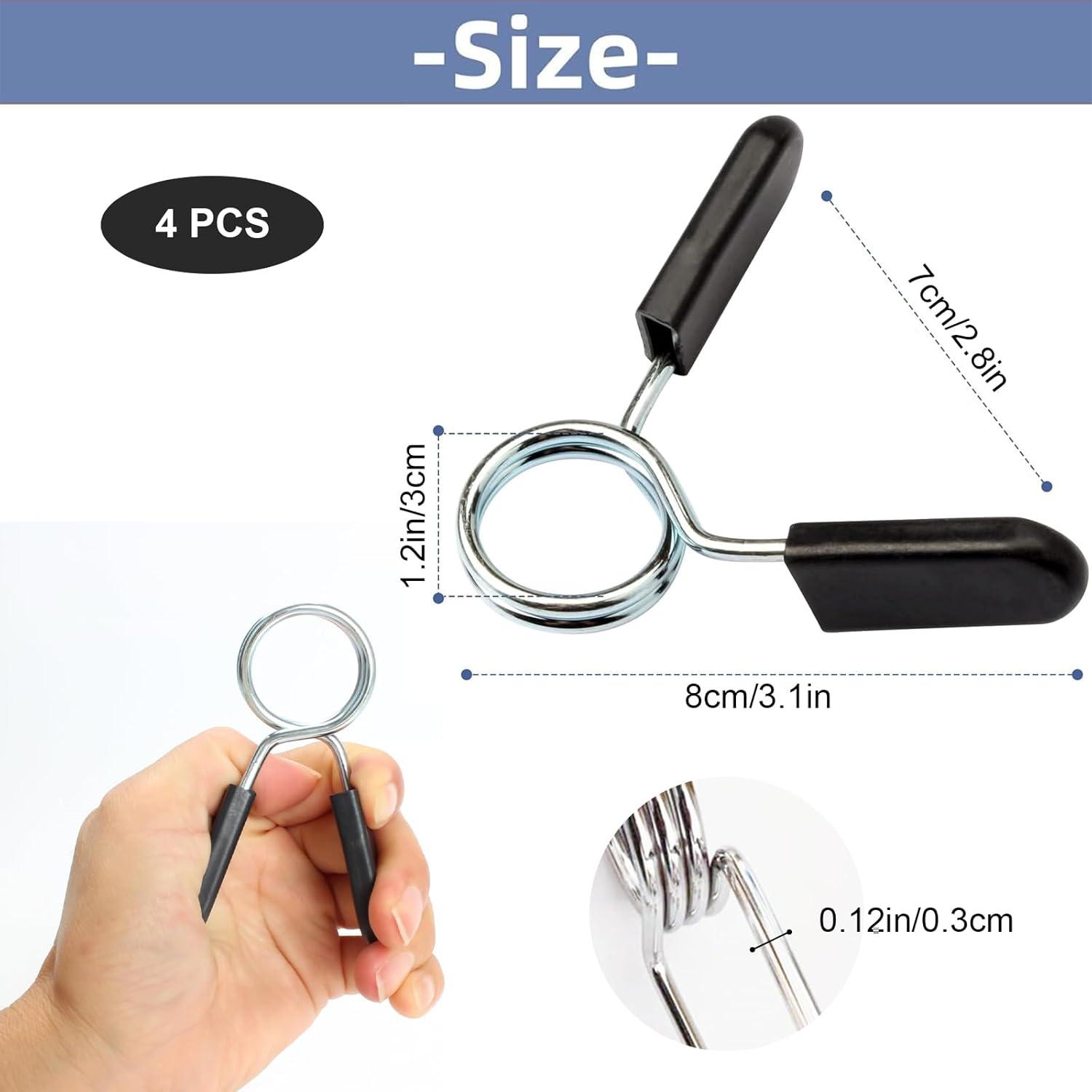 JCTRRJ 4-Piece 30mm Dumbbell Clamps for Short & Barbell Poles - Secure ...