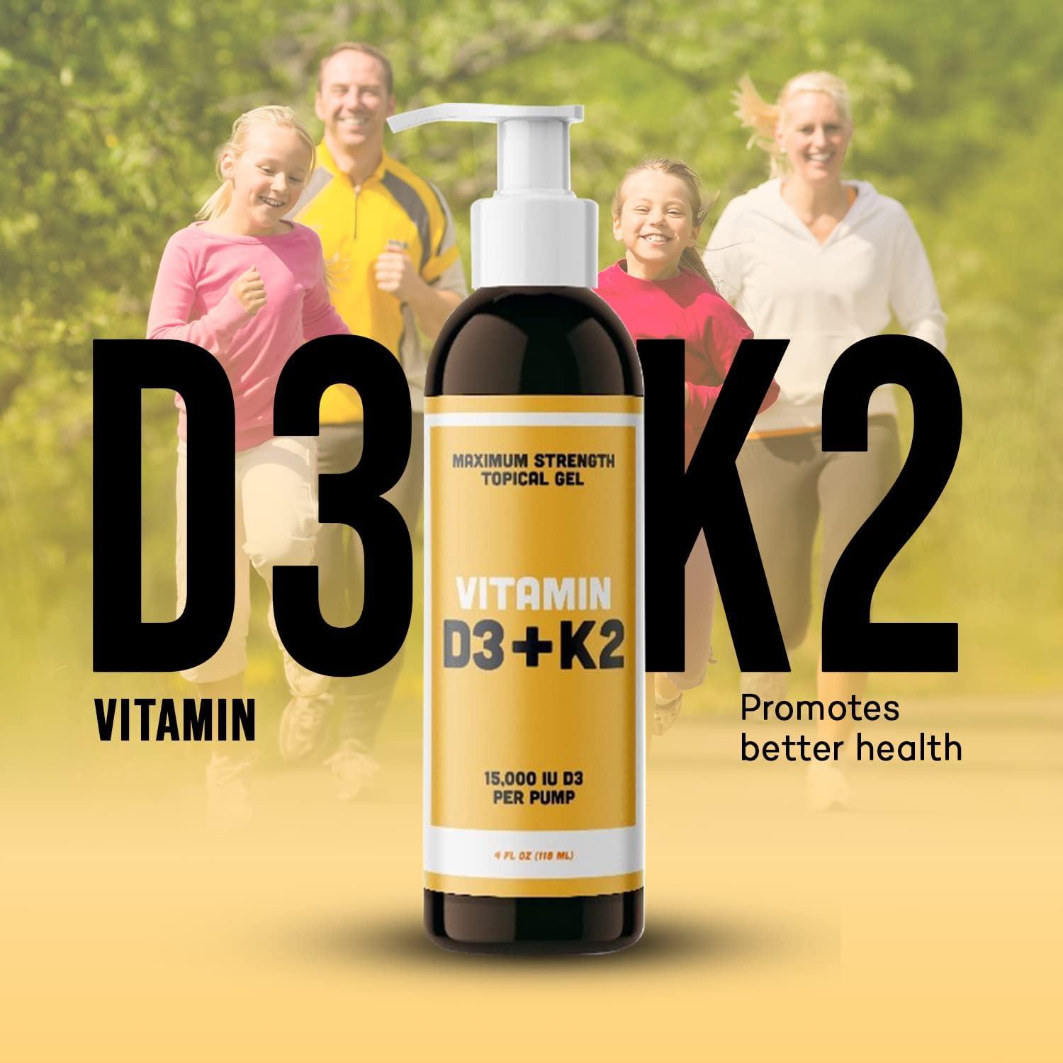 Androgenesis Vitamin D3 K2 Maximum Strength Topical Gel - 15000+ IU Per Pump | Buy Now with ...