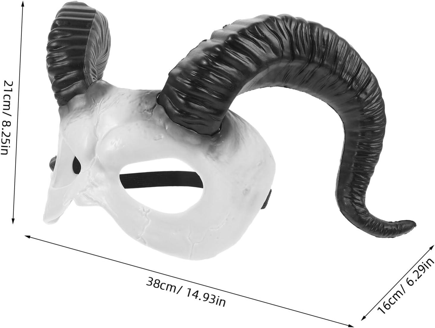 Buy Holidyoyo Creepy Sheep Head Mask | Goat Horn Halloween Cosplay ...