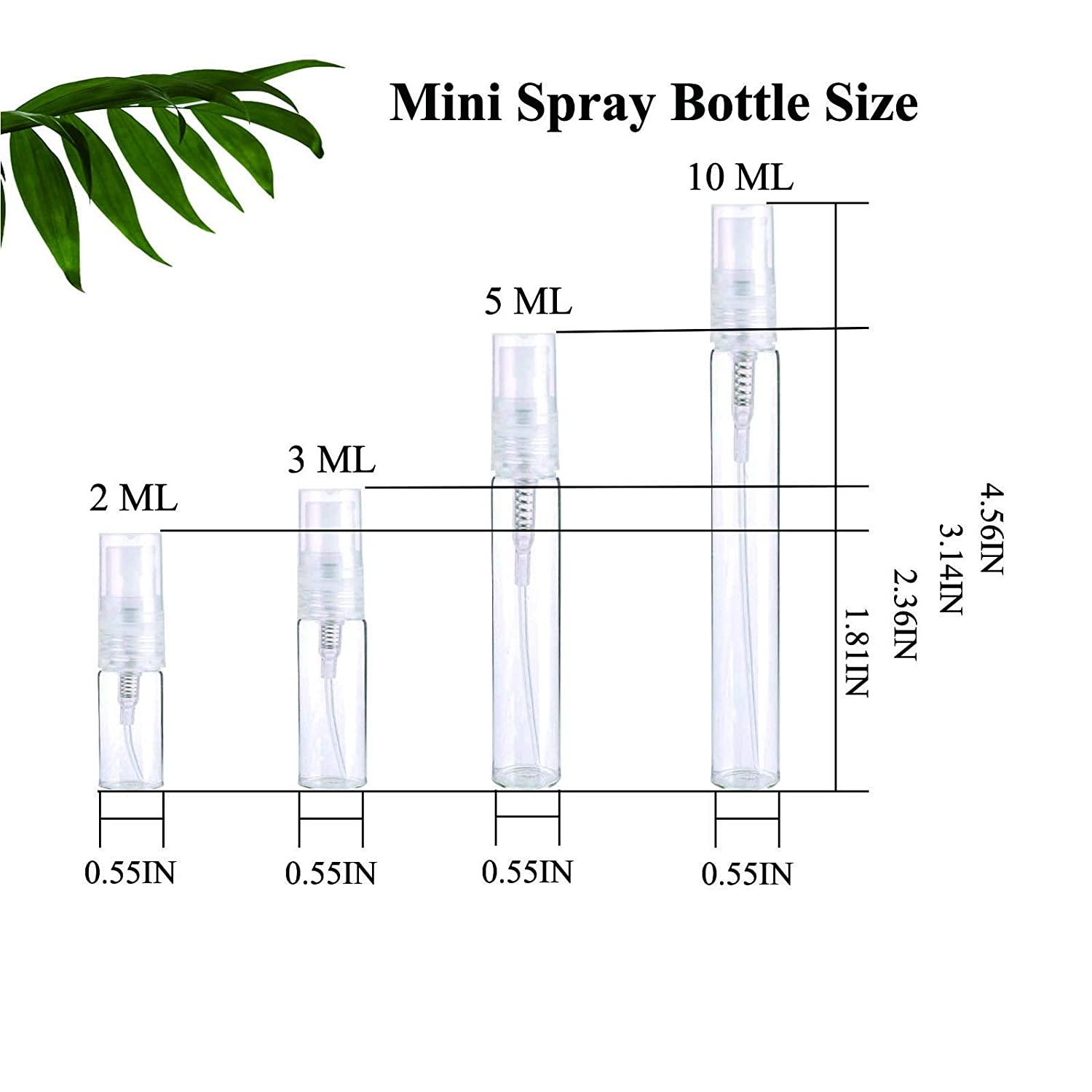 Mini Refillable Glass Spray Bottle 5ml - 60 Pcs Set for Travel ...
