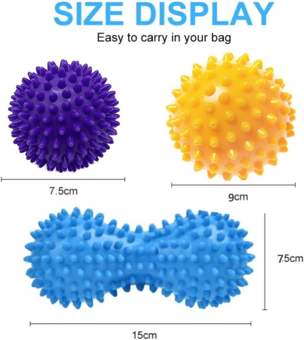 Jjiaolinin 3-Piece Hedgehog Massage Balls Set - Fascia Relief for Back ...