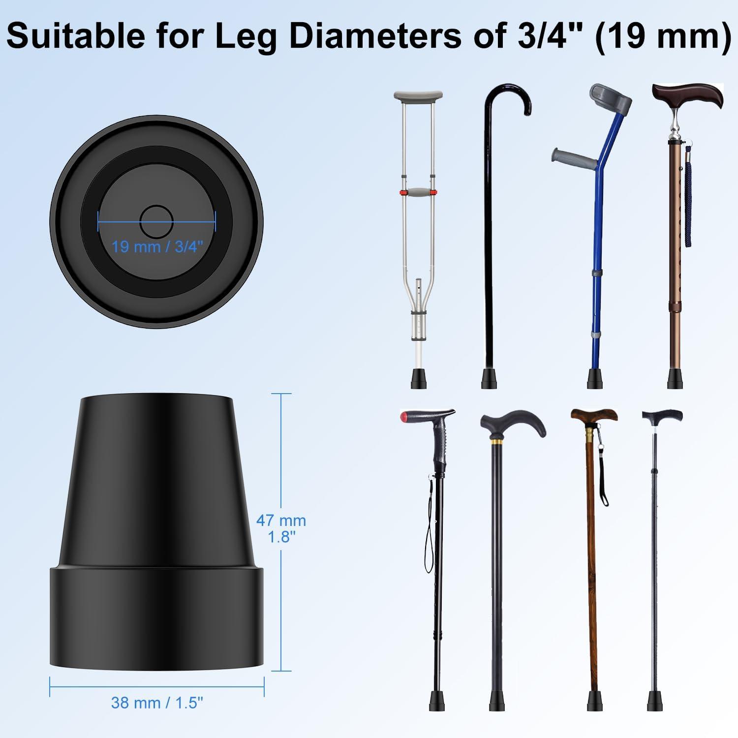 supregear Cane Tips (6-Pack) 19 mm Replacement Cane Tip for Walking ...