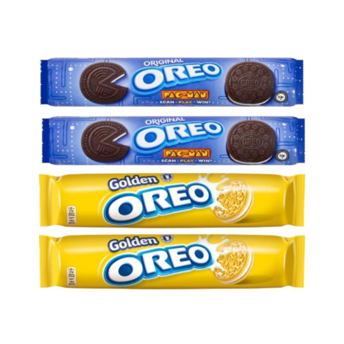 Sandwich Cookies Vanilla Oreo Original & Golden Roll Pack of 4x154g ...