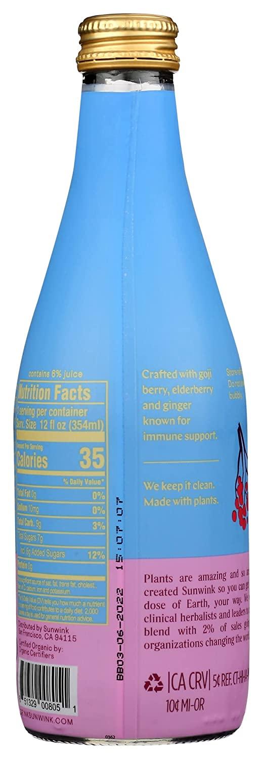 SUNWINK Organic Immunity Berry Sparkling Herbal Tonic - 12 FZ | Boost ...