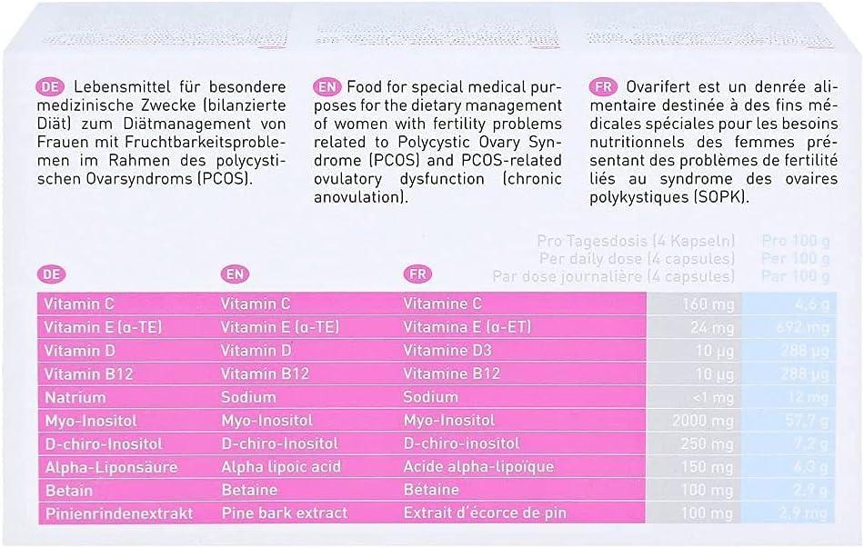 Amitamin Ovarifert Inositol Formula for PCOS - High-Dose 120 Capsules ...
