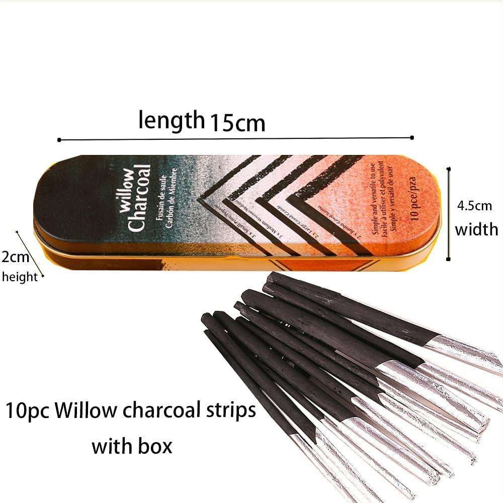 10pcs Willow Vine Charcoal Sticks & Pencils Set | Charcoal Drawing Kit ...