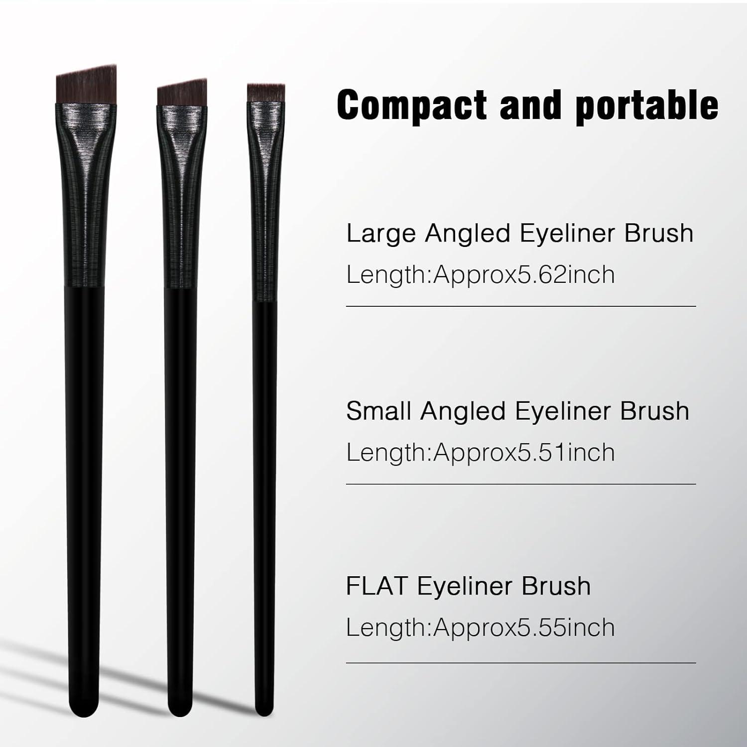 Eyeliner Brush Fine Angled Point Banidy Angled Eyebrow Brushes Set 3 ...