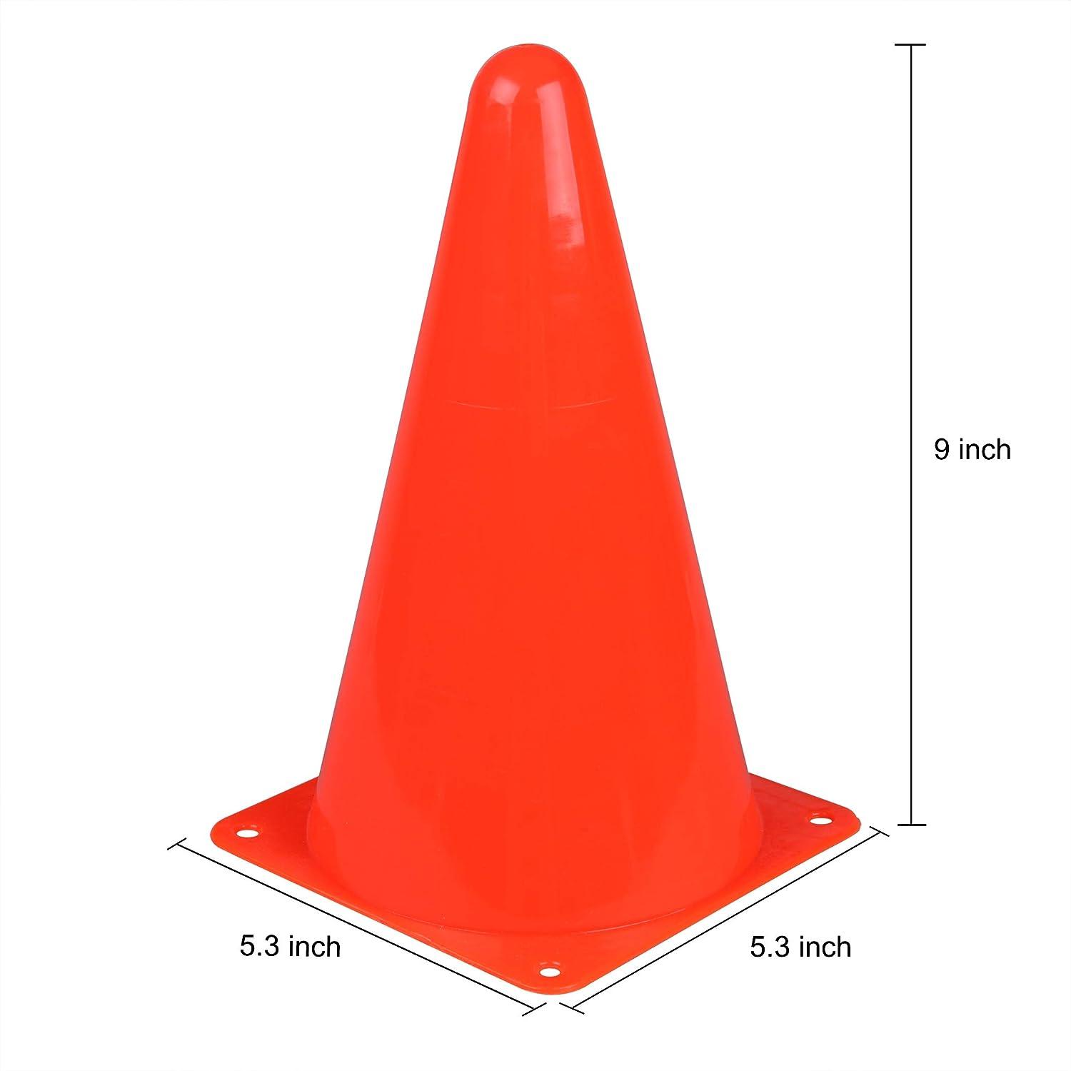 CARTMAN 9 Inch 12 Pack Plastic Training Cones - Indoor Outdoor Traffic ...