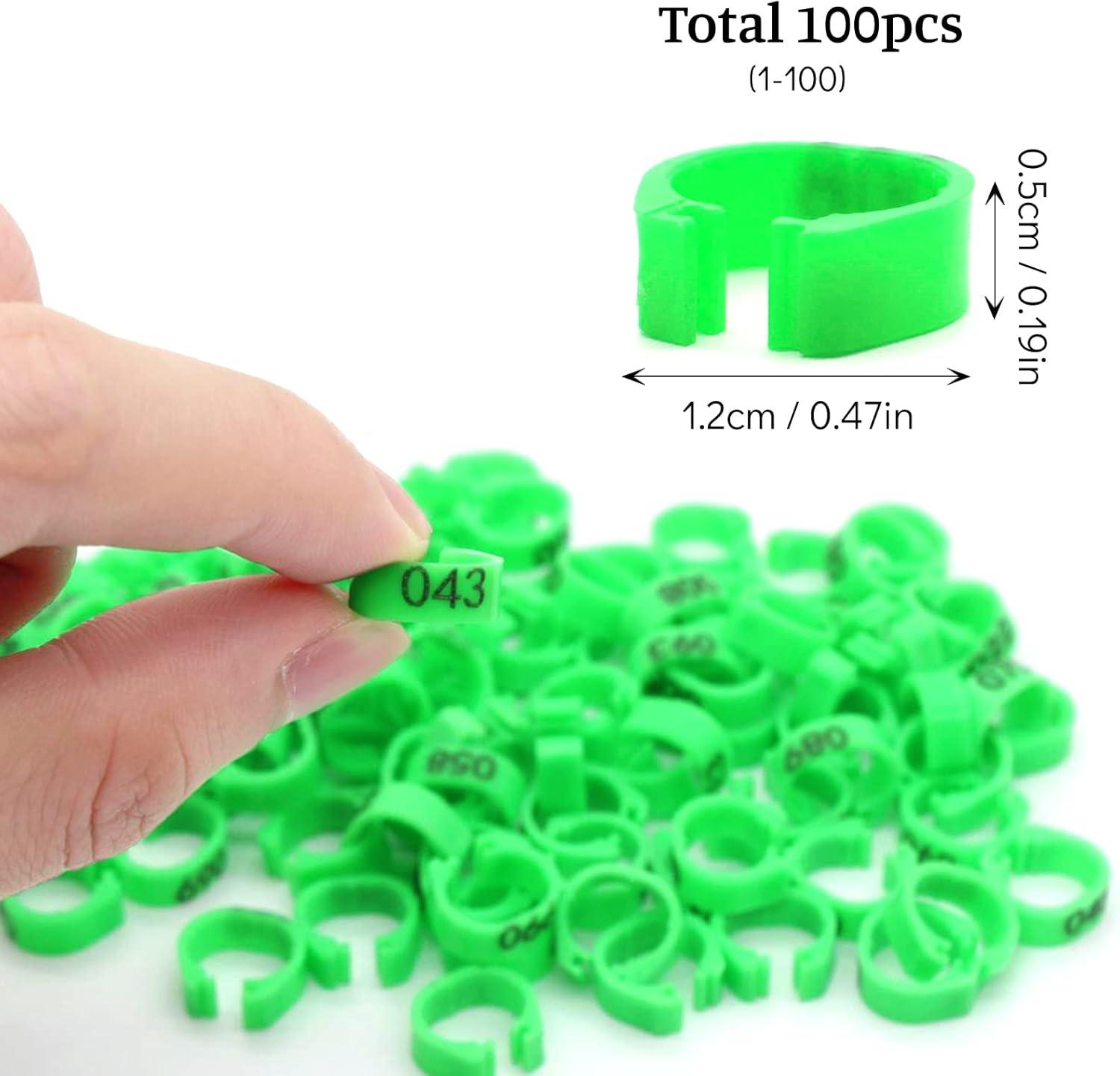 Andiker 100 Pigeon Identification Rings - 8mm Plastic Leg Bands for ...