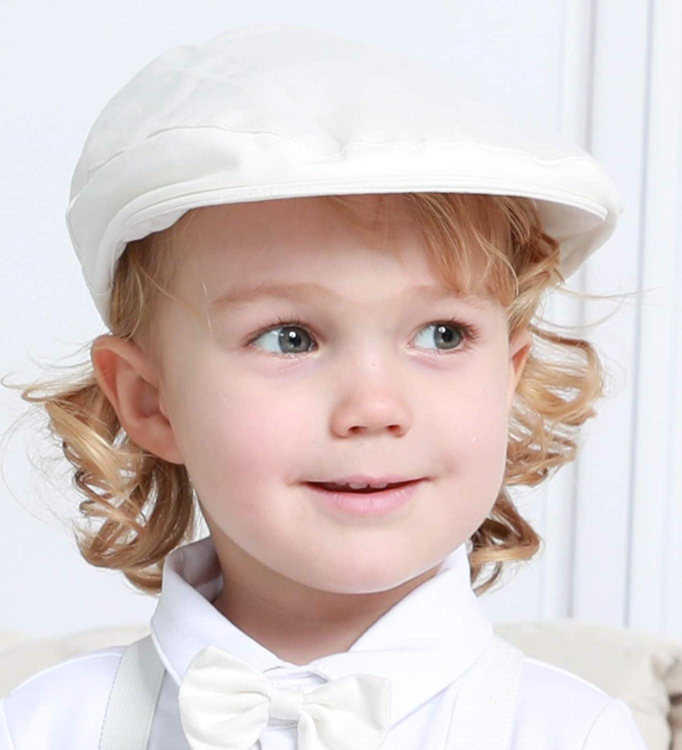 Mint Green Kids Gentleman Herringbone Tweed Flat Cap - Ivory, 4-5 Years ...