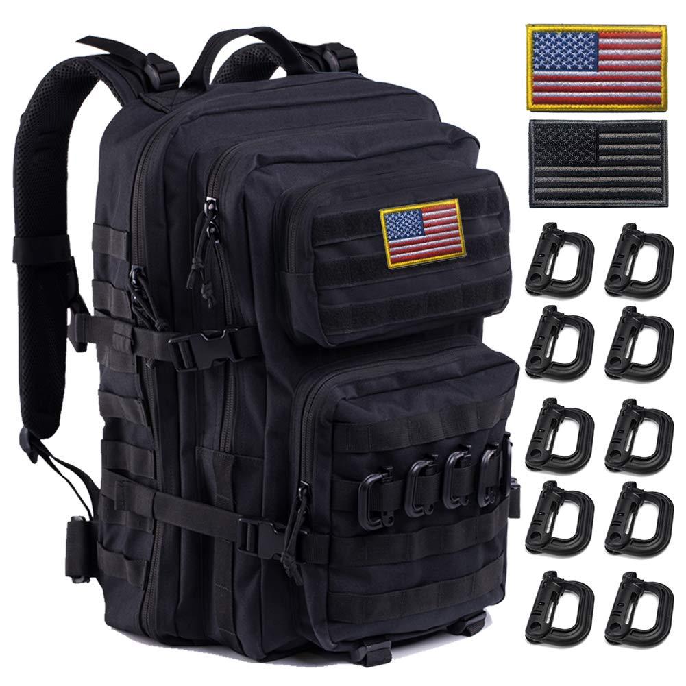 Black Tactical Military Molle Backpack - Waterproof Army Upgrade | Buy ...