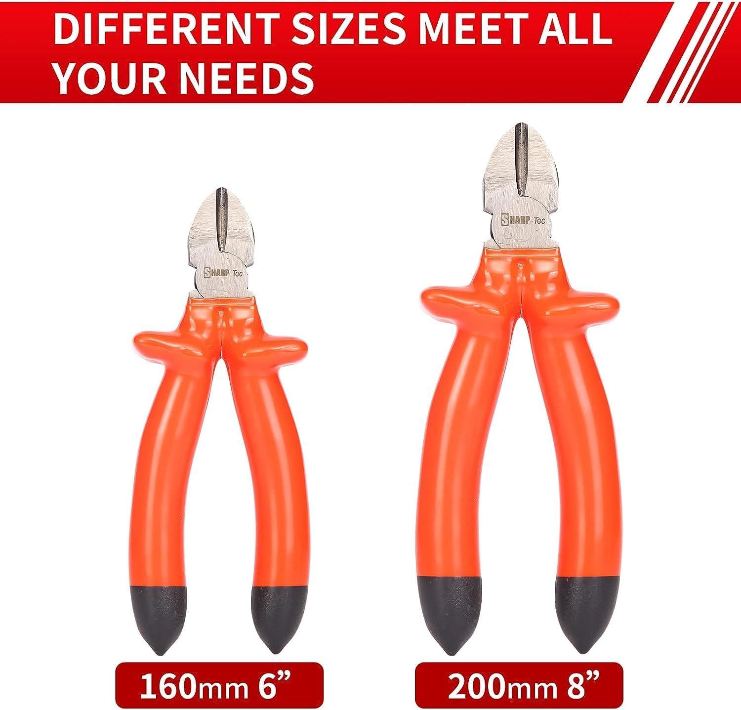 Sharp-tec 200mm Insulated Diagonal Cutting Pliers | Electrical Wire ...
