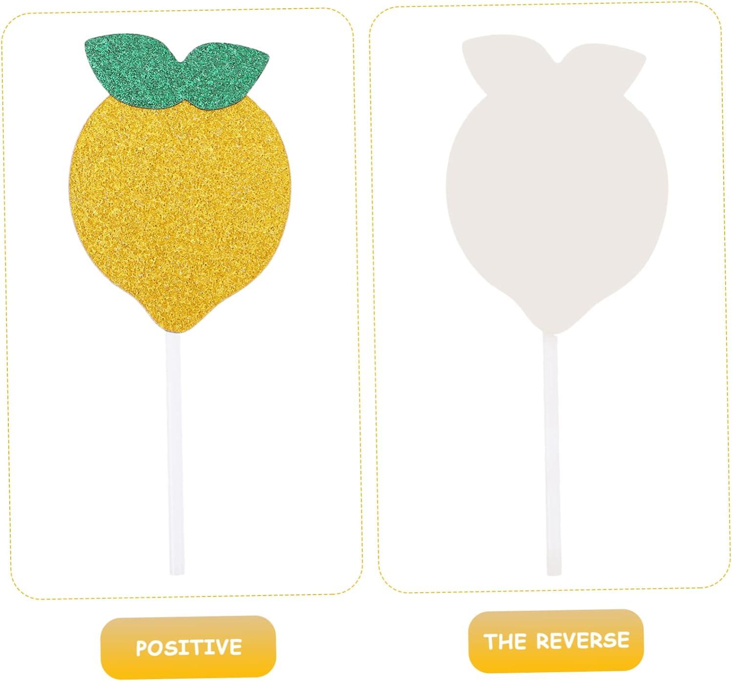 Abaodam 72 pcs Lemon Cake Toppers birthday cupcake topper birthday ...