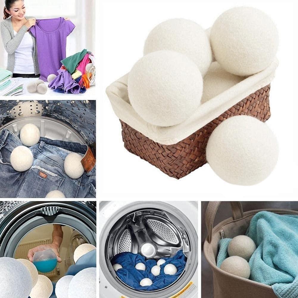 PLGEBR Wool Dryer Balls Fabric Reusable Softener Laundry 6cm Wool Dryer ...