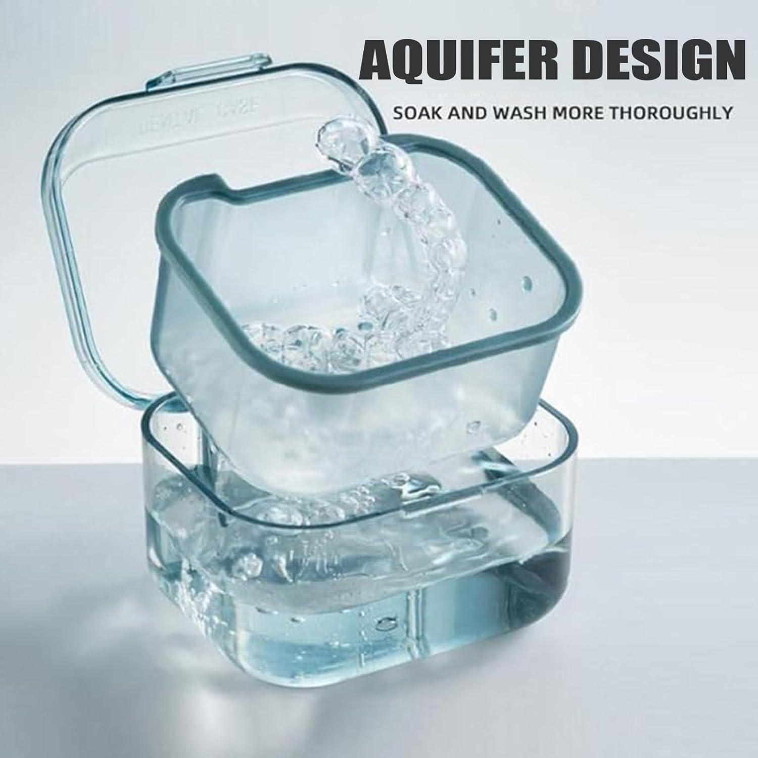 Denture Case Denture Cup for Soaking Dentures Denture Bath Box with ...